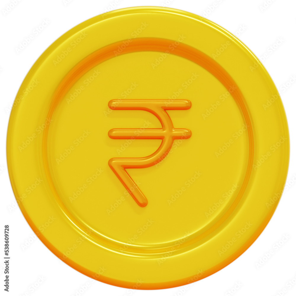 rupee 3d render icon illustration Stock Illustration | Adobe Stock