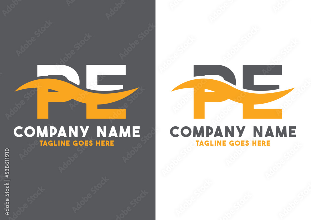 Letter PE logo design vector template, PE logo Stock Vector | Adobe Stock
