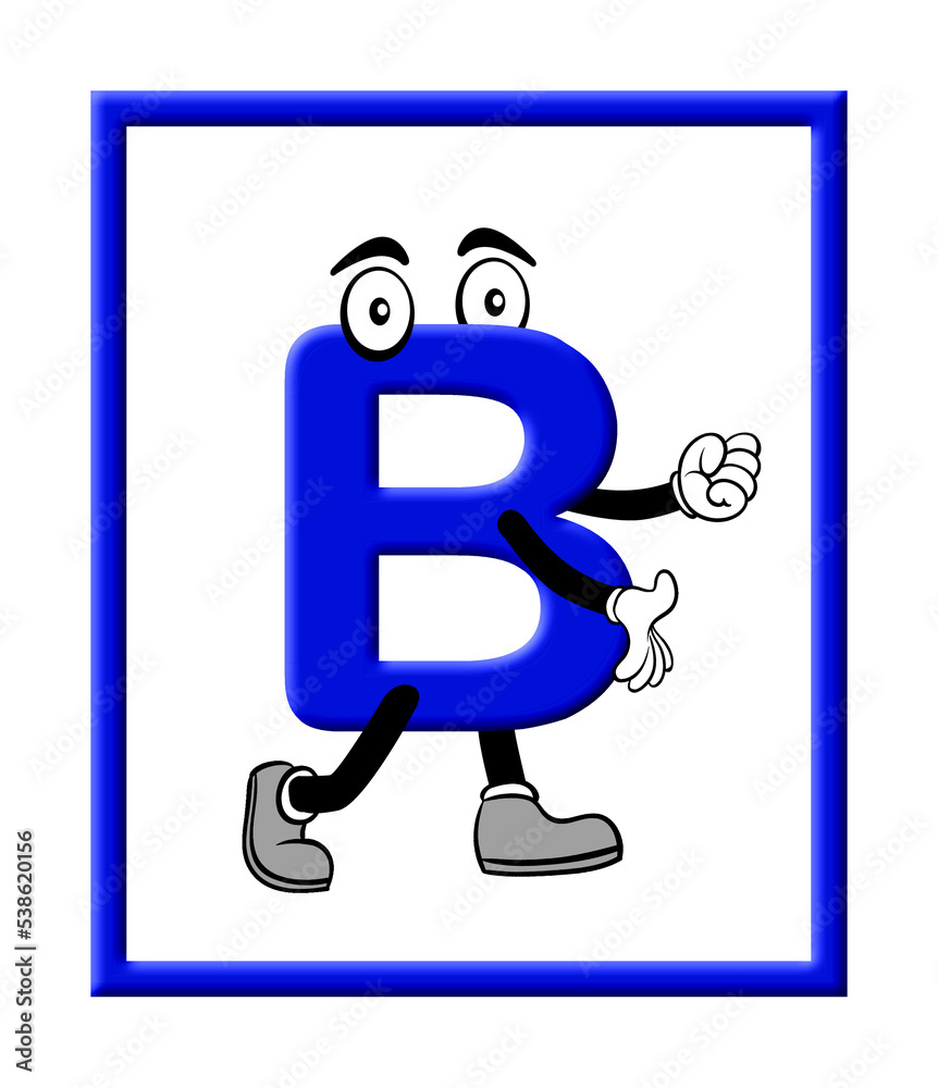 A 3D rendered illustration of the alphabet letter B decorated with ...