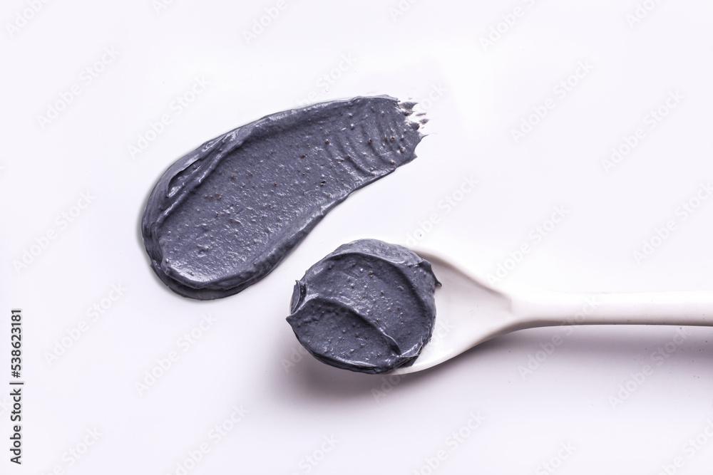 Charcoal texture swatches. Beauty and skin care textures on white ...