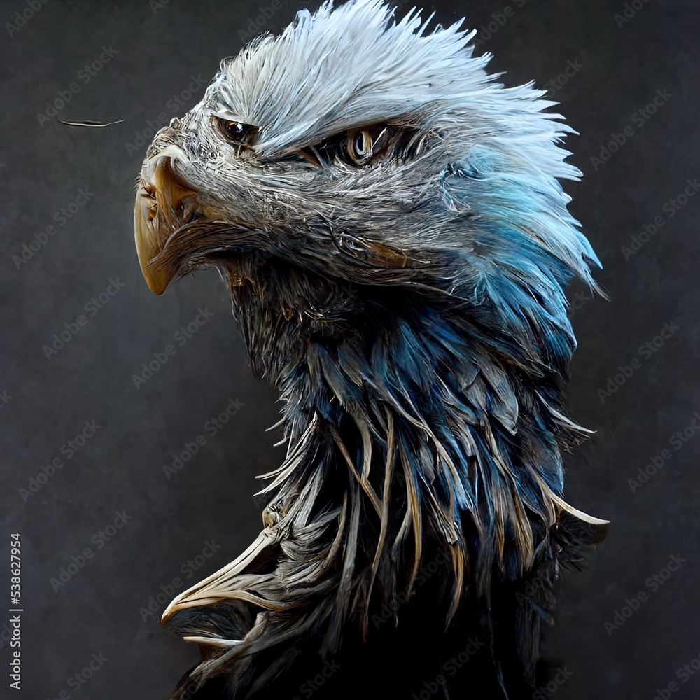 Majestic mighty eagle photorealistic character design Stock ...