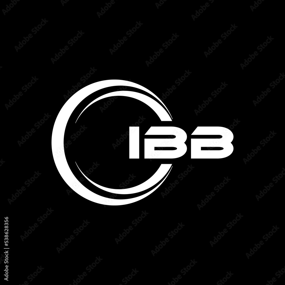 IBB letter logo design with black background in illustrator, cube logo ...