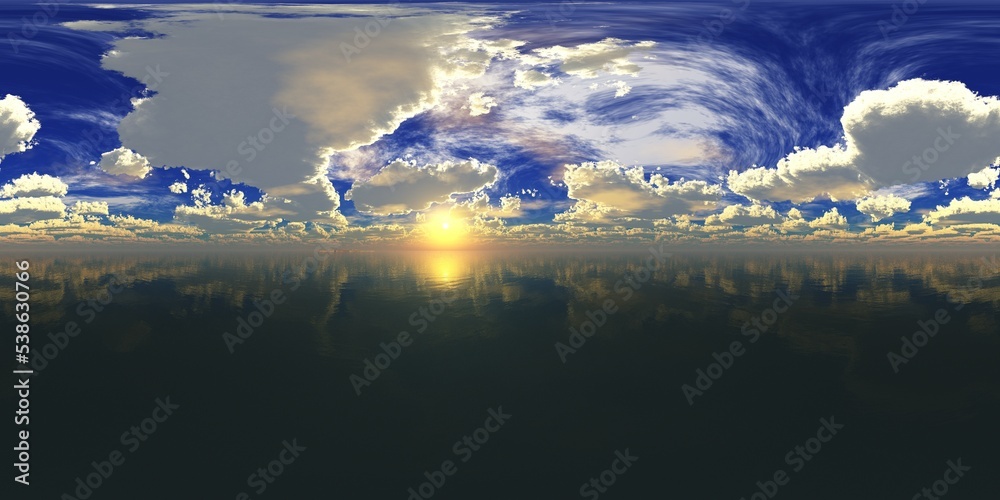 sea panorama, HDRI, environment map , Round panorama, spherical ...