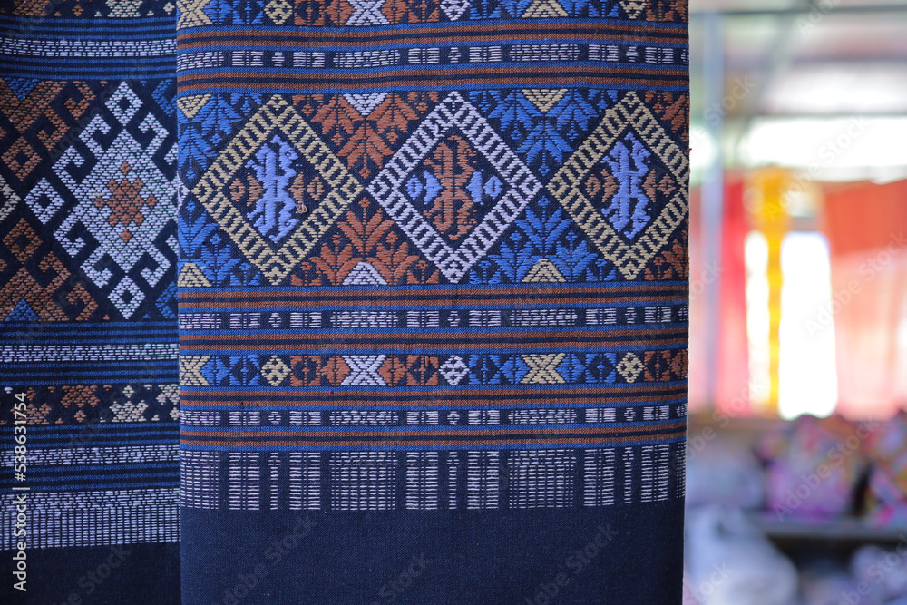 Thai fabric. Chin cloth. Traditional pattern. Hand ghost work ...