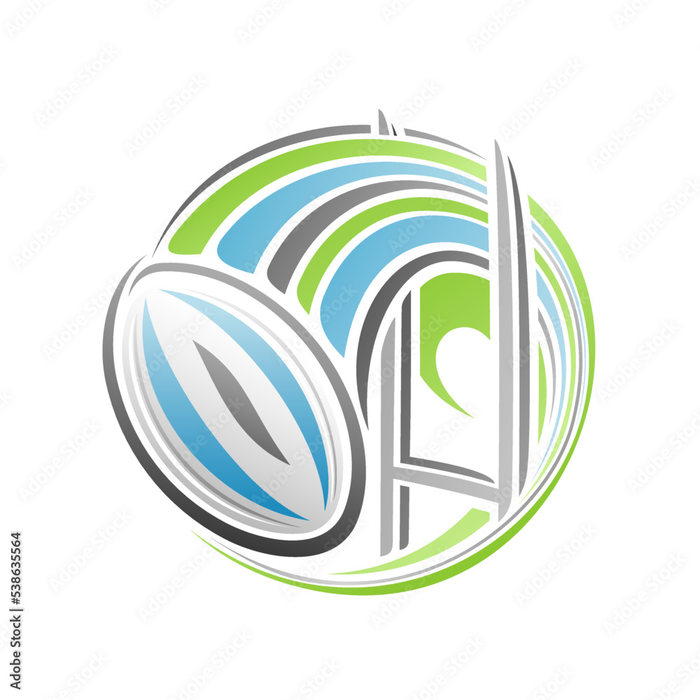 Vector logo for Rugby Sport, isolated modern emblem with outline ...