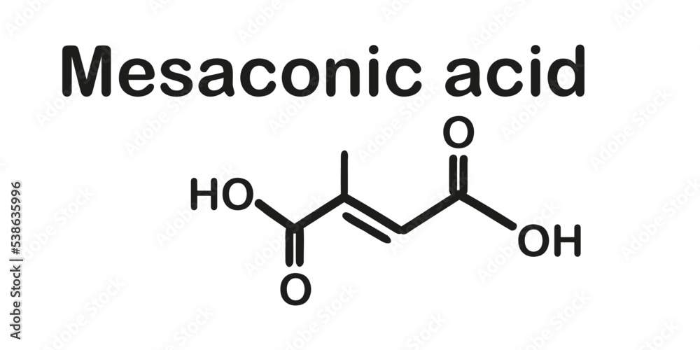 Chemical formula of mesaconic acid. Vector illustration Stock Vector ...
