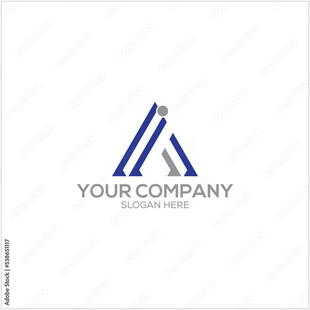letter AI traingle logo design icon. Traingle logo design. Vector logo ...