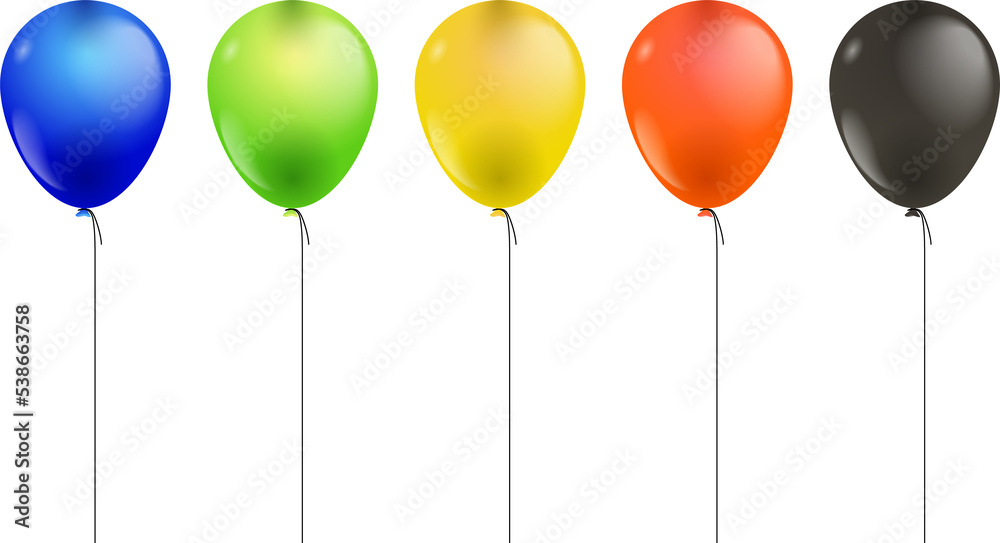 Realistic floating vector balloons isolated on transparent background ...