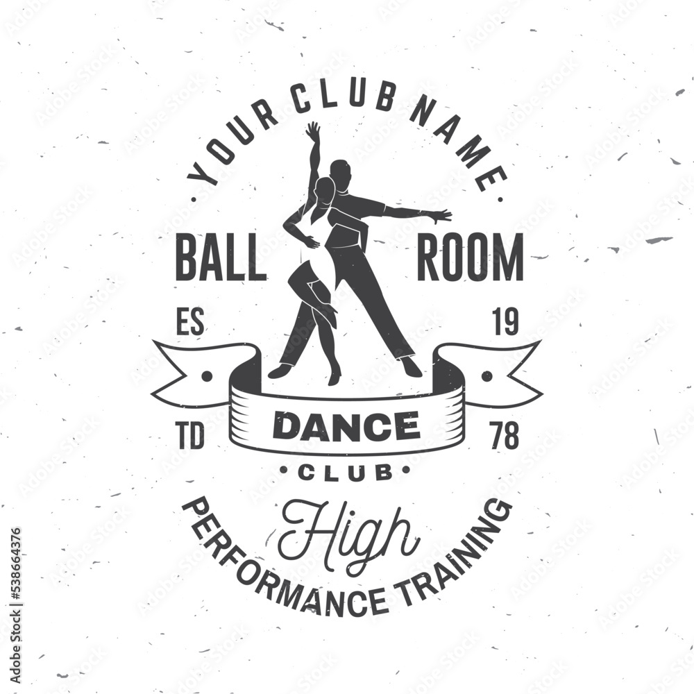 Ballroom dance sport club logo, badge design. Concept for shirt or logo ...