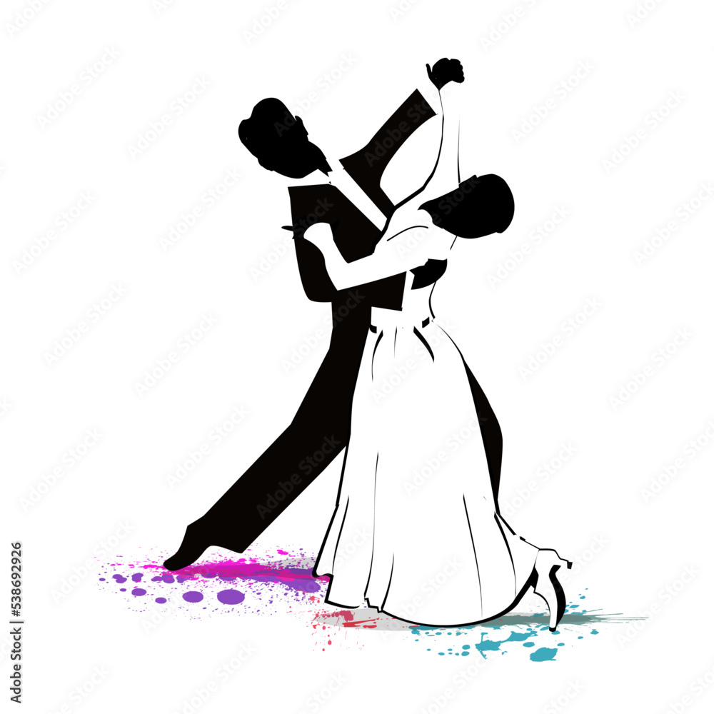 Ballroom dancing. Dancing couple. Vector illustration Stock Vector ...