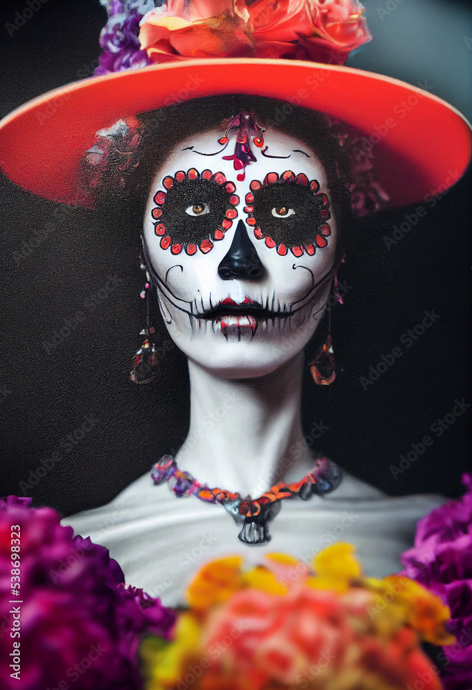 Catrina portrait, Portrait of a Catrina, Mexican Celebration Skull ...