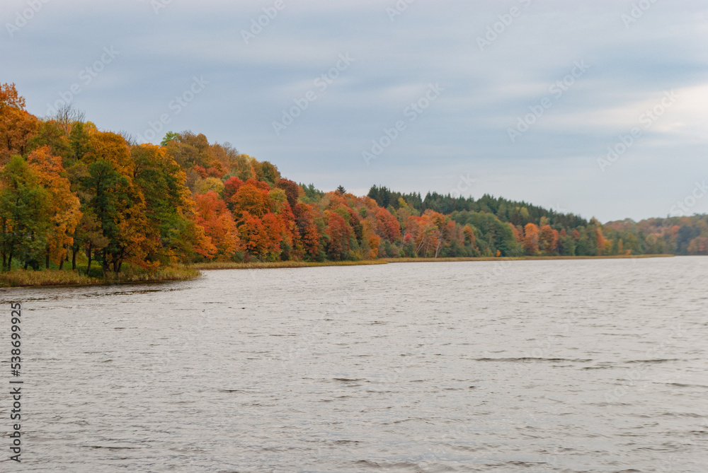 Lake Asveja, the longest lake in Lithuania and colorful autumn ...