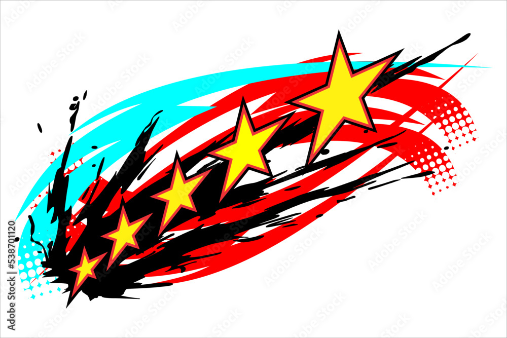 Unique racing background vector design with bright colors and star and ...