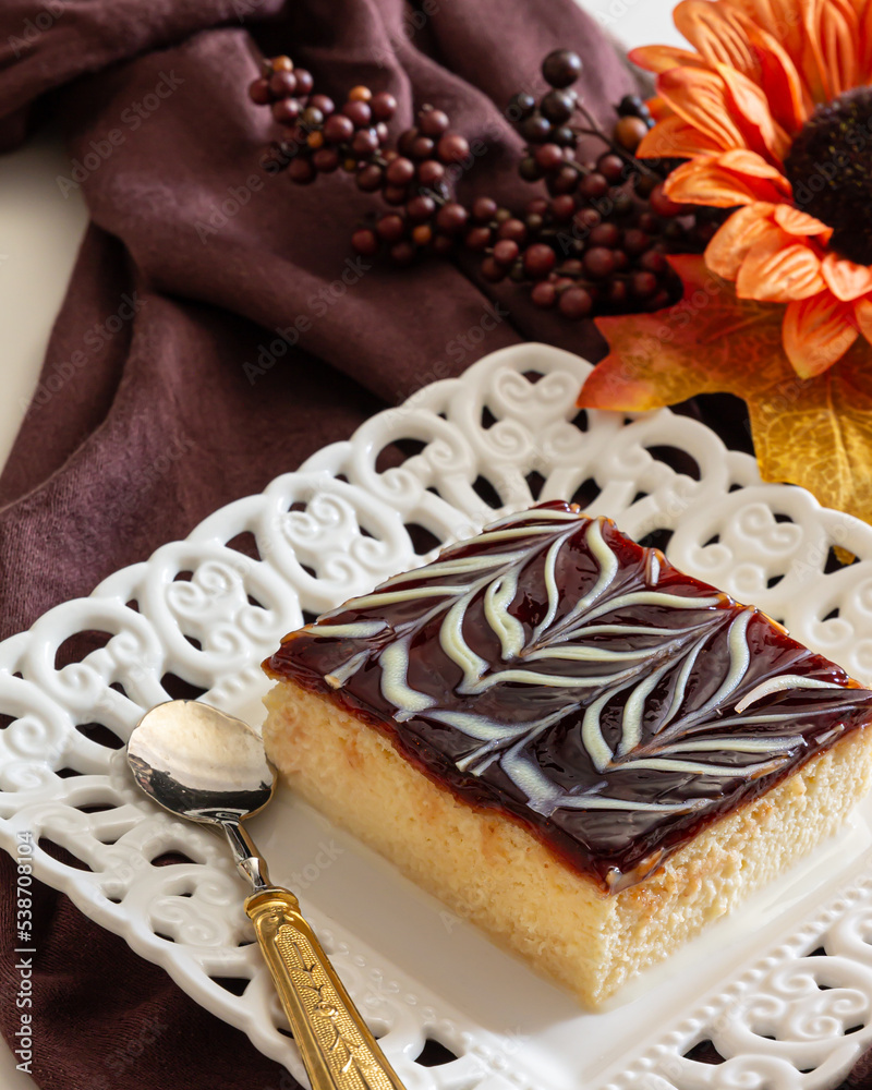 Trilece ( Tres leches ) cake made with fresh milk, condensed milk ...