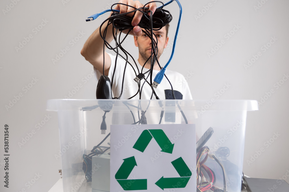 Hazardous E-Waste Recycling. Household electrical and scrapped ...