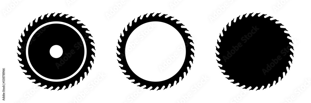 Round Saw Blade Vector Icon Set Illustration Stock Vector | Adobe Stock