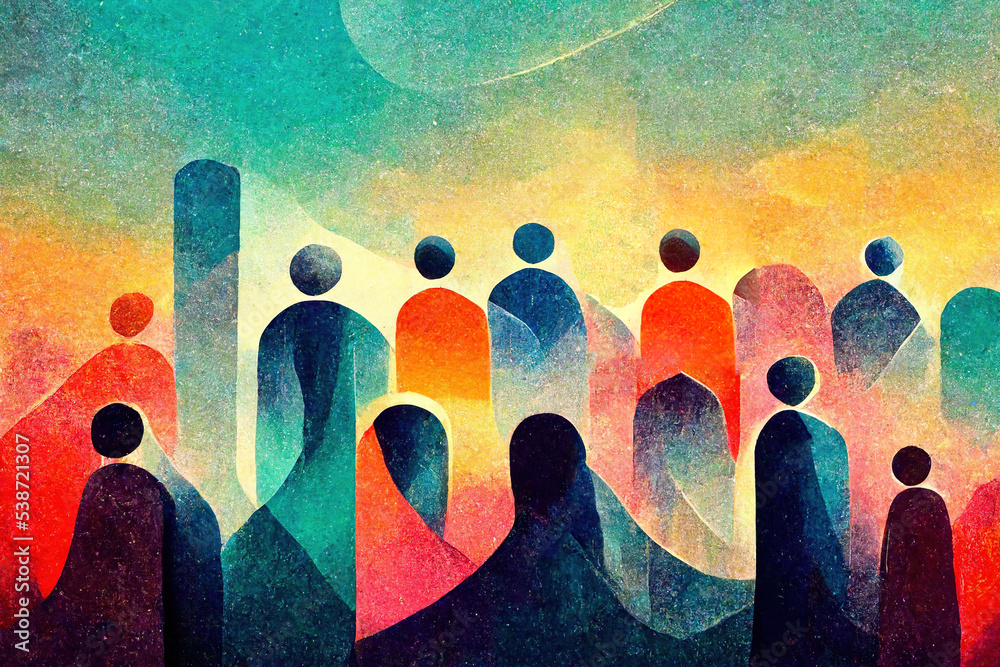 Silhouette profile group people. Diversity multi-ethnic and multiracial ...