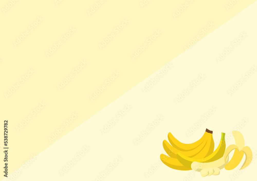 vector banana background concept on two tone yellow color with empty ...