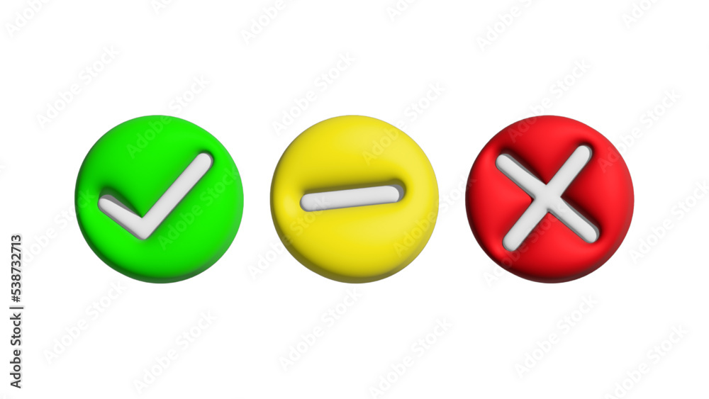 tick / check sign 3D vector icons for customer satisfaction ...