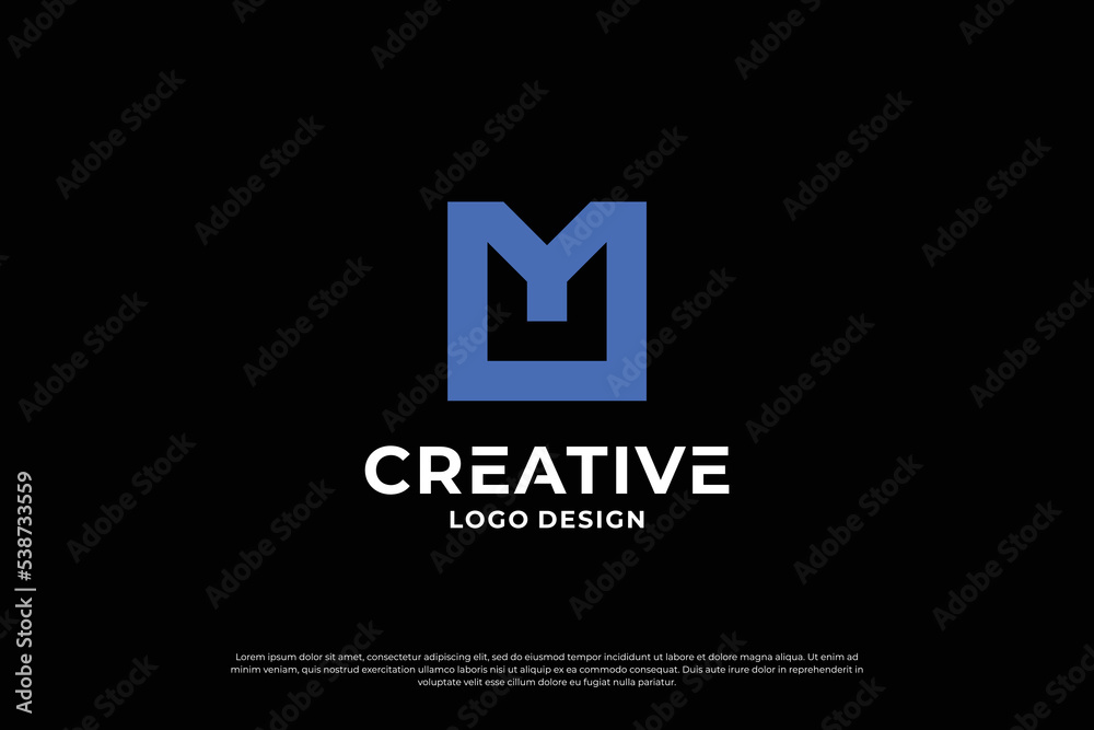 letter M logo design. Initial letters M logo mark, symbol vector. Stock ...