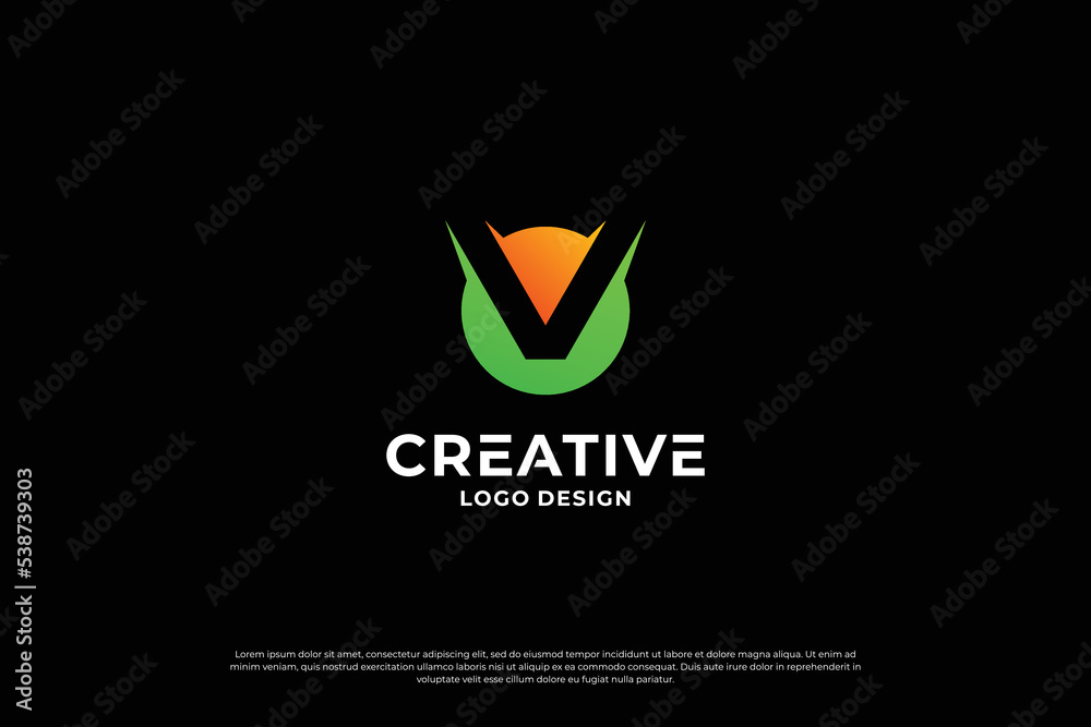 Letter v logo design template. Initial letters v. Creative v symbol ...