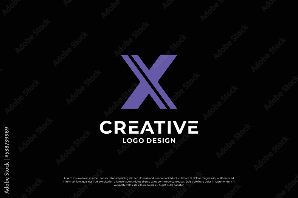 Letter x logo design template. Initial letters X. Creative X symbol ...