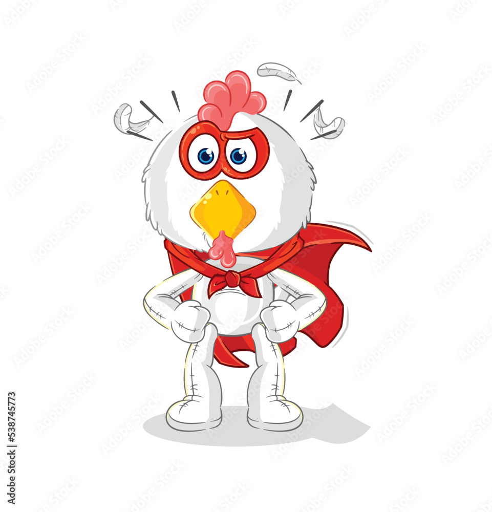 chicken heroes vector. cartoon character Stock Vector | Adobe Stock