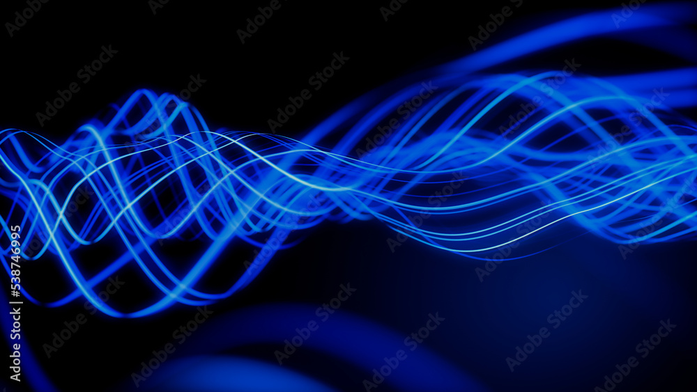 Sound Wave and Audio Technology Concept. Blue, Futuristic Digital Style ...