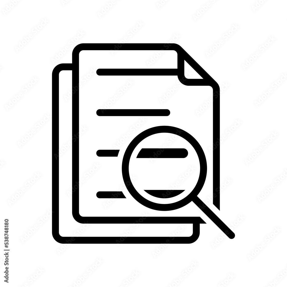 Icono de búsqueda de documento. Ilustración vectorial Stock Vector ...
