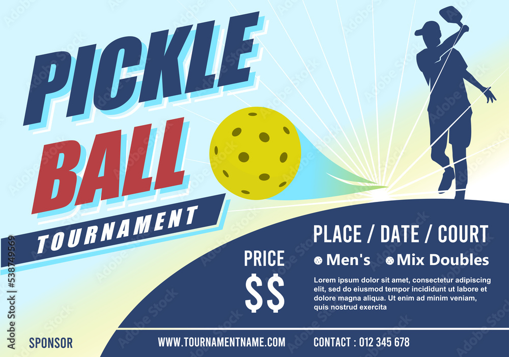 Great attractive simple and memorable Pickleball poster for competition ...
