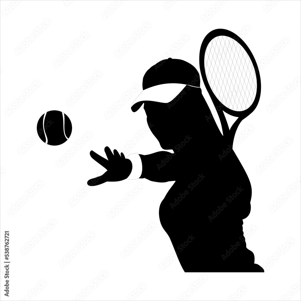 Vetor De Tennis Player Silhouette A Girl Playing Tennis Silhouette Do Stock Adobe Stock