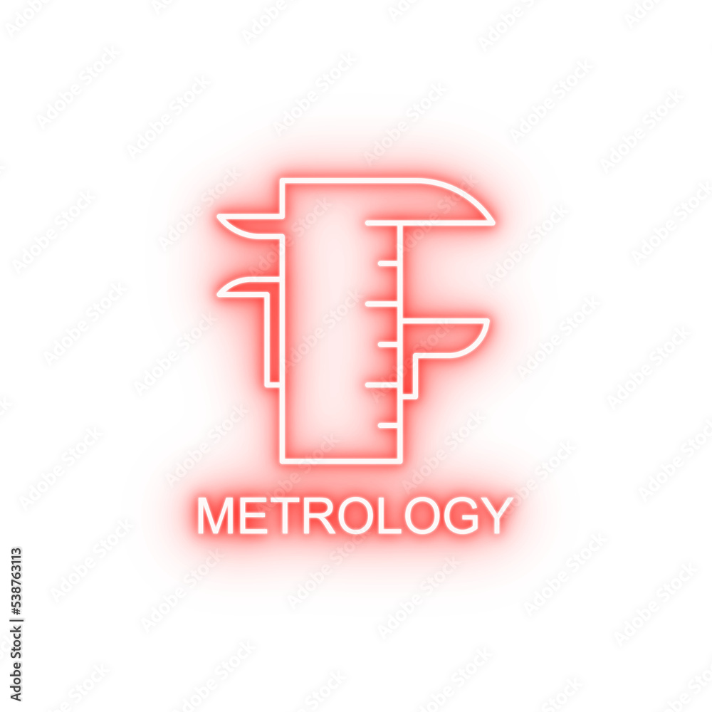 metrology line neon icon Stock Illustration | Adobe Stock