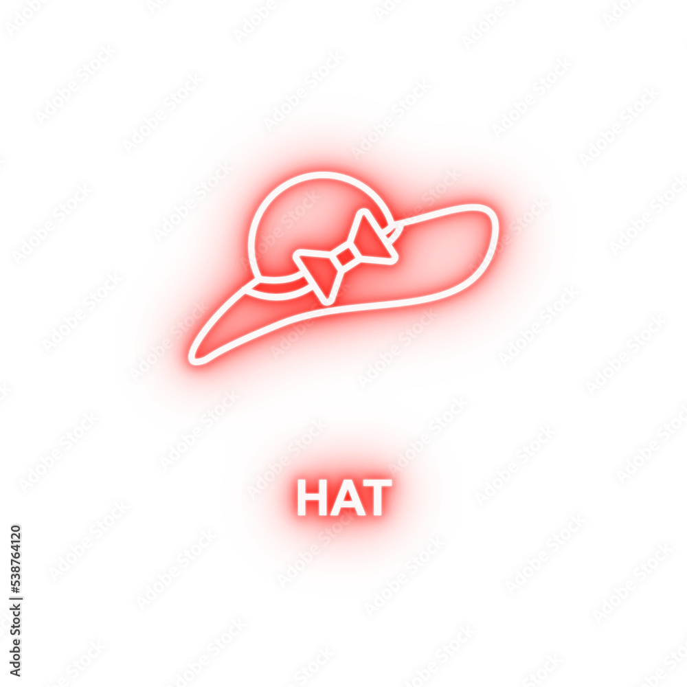 Beach hat neon icon Stock Illustration | Adobe Stock