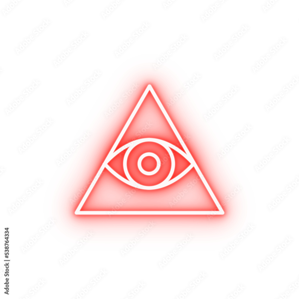 eye in the pyramid outline neon icon Stock Illustration | Adobe Stock