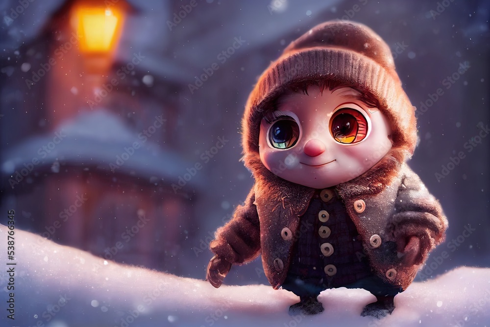 3D rendered computer generated image of a kawaii Bob Cratchit. Classic ...