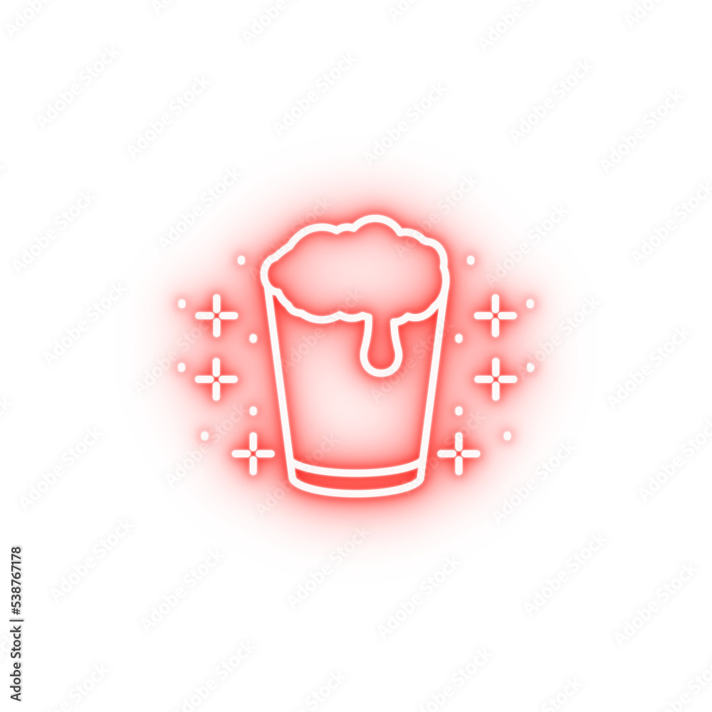 Beer drink neon icon Stock Illustration | Adobe Stock