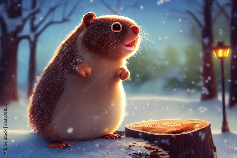 3D Rendered computer-generated groundhog for the 2022-2023 Winter ...