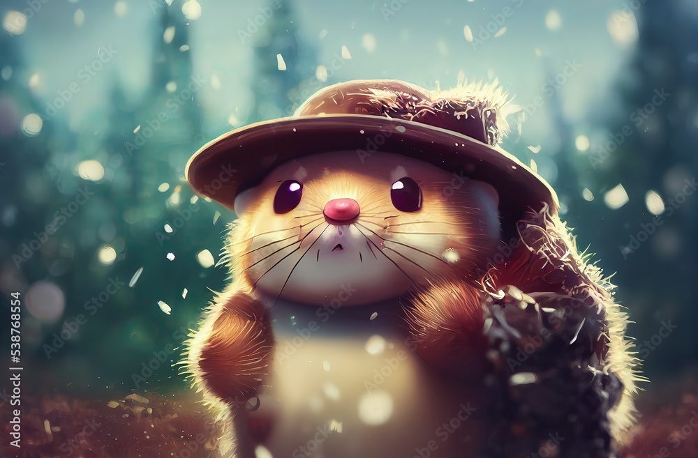 3D Rendered computer-generated groundhog for the 2022-2023 Winter ...