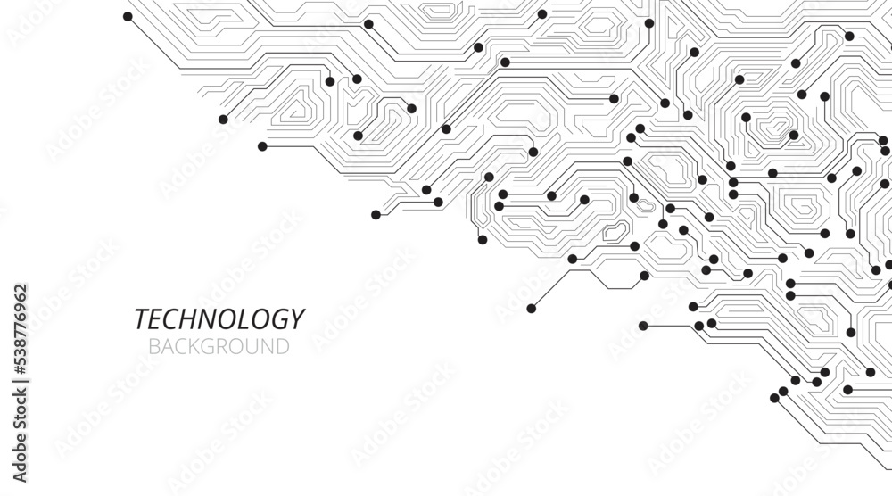 Circuit board technology on white background.Vector abstract technology ...