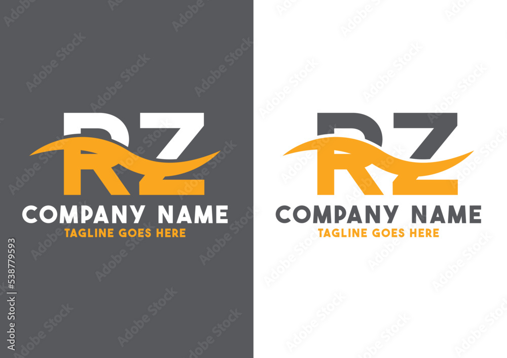 Letter RZ logo design vector template, RZ logo Stock Vector | Adobe Stock