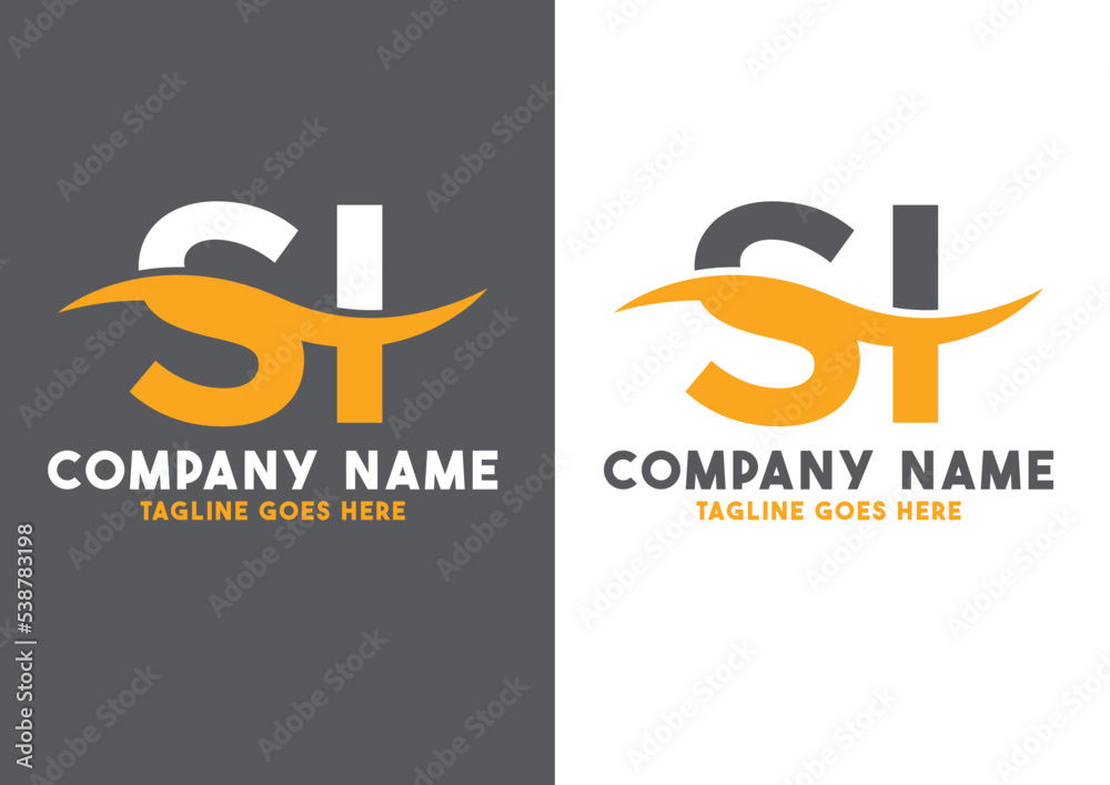 Letter SI logo design vector template, SI logo Stock Vector | Adobe Stock
