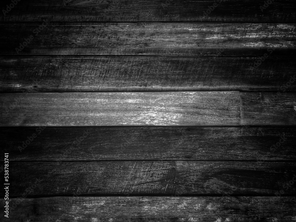 Old dark grey wood wall for seamless wood panorama background and ...