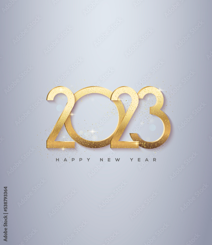 Classic number 2023 with luxurious shiny gold numerals. Stock Vector ...