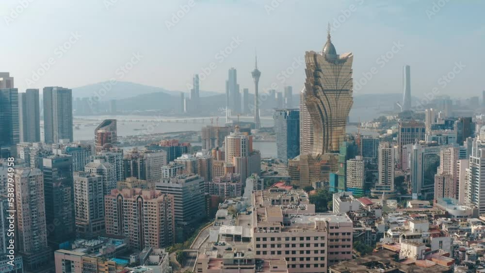 Macau cityscape, aerial view Stock Video | Adobe Stock