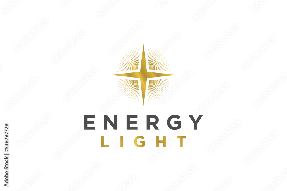 Spark light star logo design gold shine icon symbol Stock Vector ...