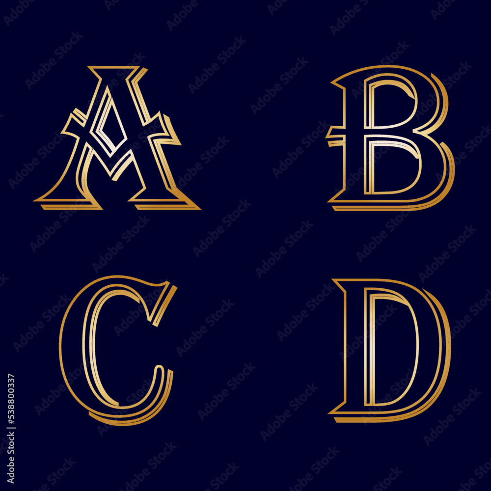 ABCD font outline Wallpaper Art Vector Stock Vector | Adobe Stock
