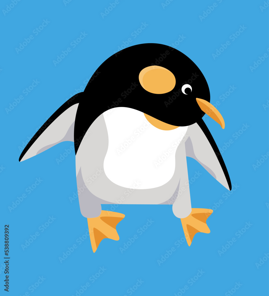 Cute penguin in cartoon style. Character for postcards, books for ...