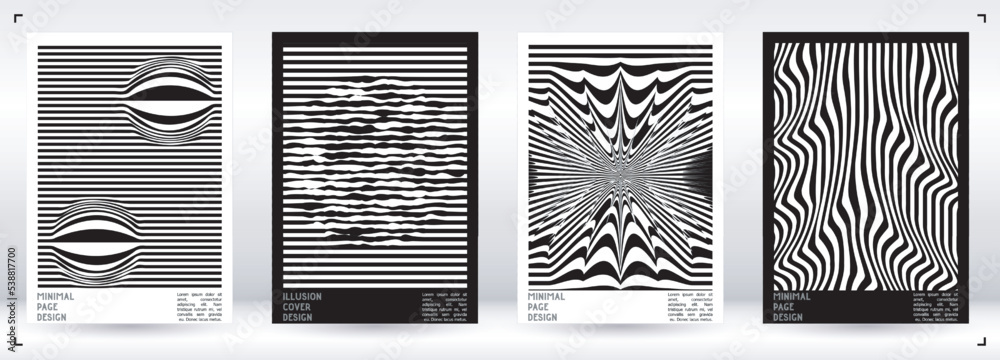 Geometrical Poster Design with Optical Illusion Effect. Minimal ...