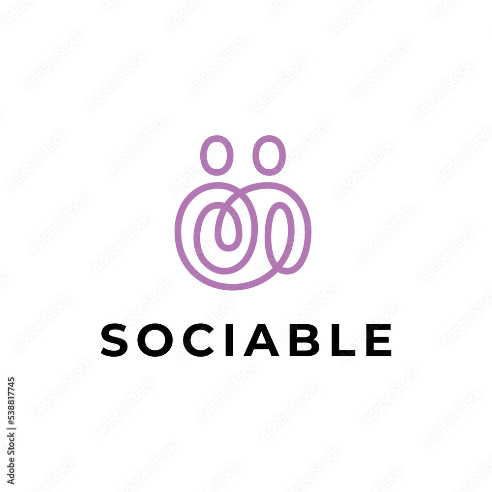 Vector human connect logo template. Modern team work illustration. HR ...