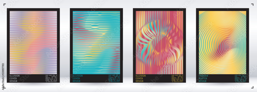 Photo & Art Print Geometrical Poster Design with Optical Illusion ...